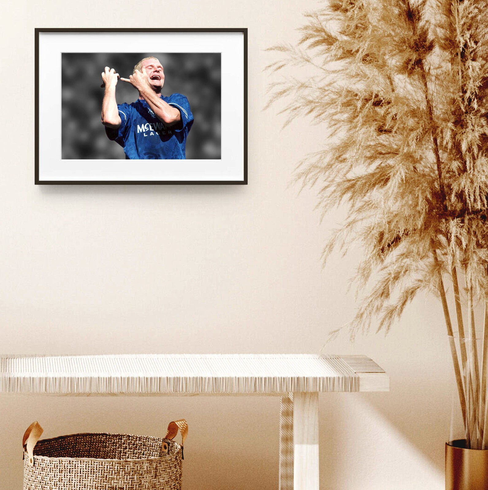PAUL GASCOIGNE GAZZA Flute Celebration RANGERS - CANVAS Wall Art ...