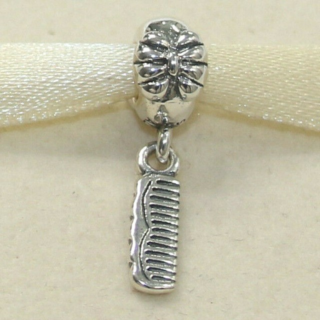 Authentic PANDORA Charm Lovely Locks Comb Sterling Silver Bead 791089 ...