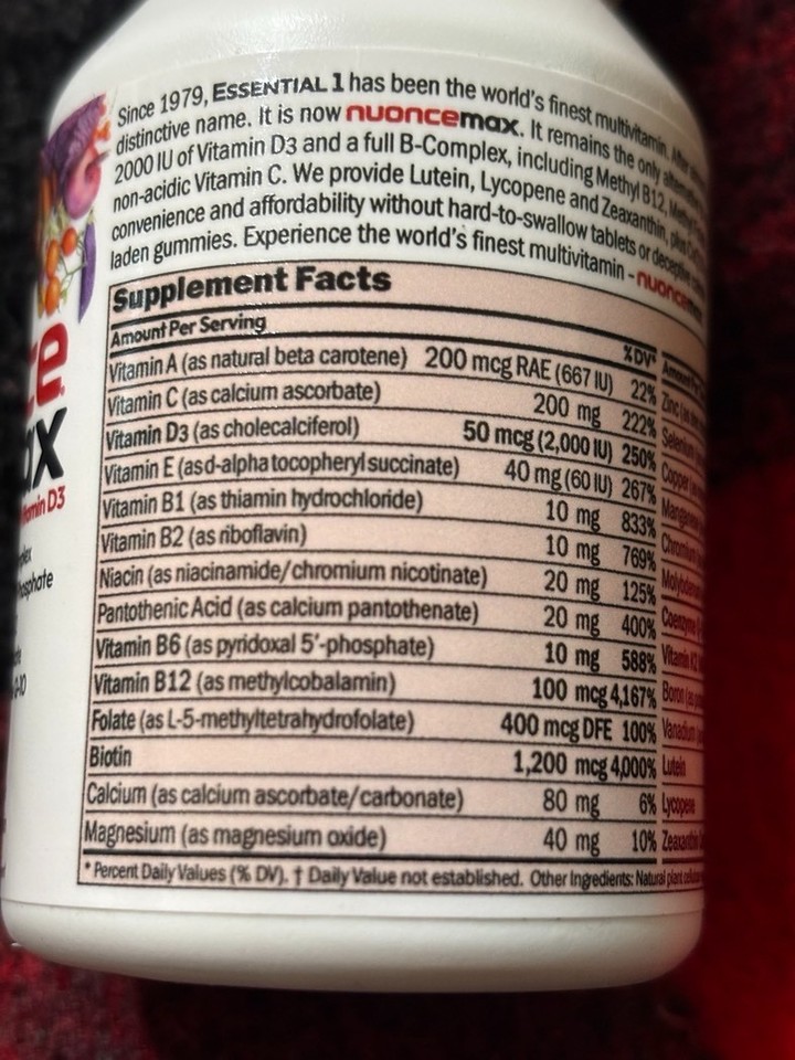 Andrew Lessman Essential 1 nuonce max 2000 IU D3 60 Capsules With BB ...