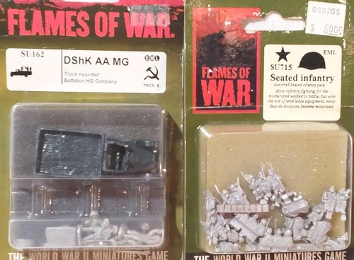 BATTLEFRONT FLAMES OF WAR DShK AA MG SU162 Gaz Truck, Inf Riders SU715 ...