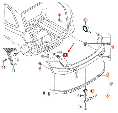 OEM AUDI Q5 8R REAR BUMPER SPACER GROMMET 8R0853575B GENUINE | eBay