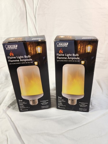 Halloween Flame Effect LED Light Bulbs 2 Pair 3-Watt Up or Down Tested ...