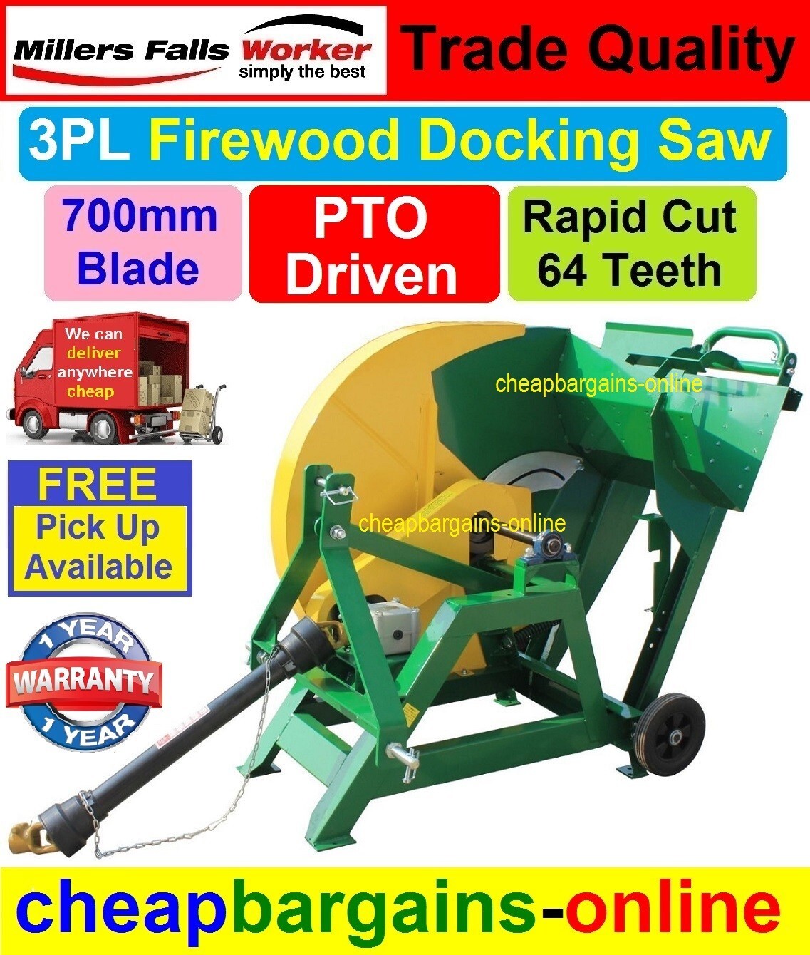TRACTOR 3PL FIREWOOD DOCKING SAW PTO DRIVE SWING SAW BENCH FIREWOOD SAW ...