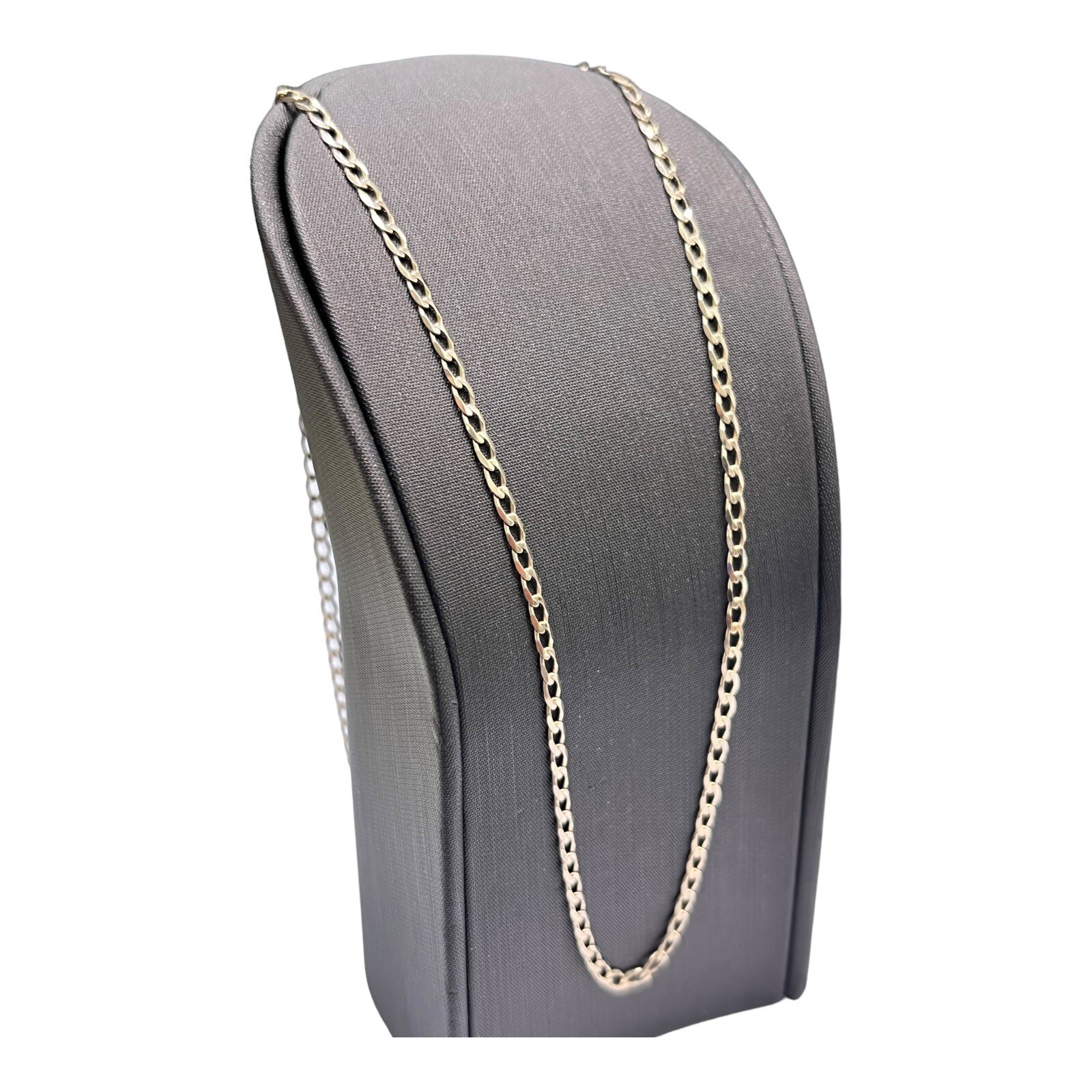 9ct 9K Yellow Gold Italian Fine Flat Curb Chain Necklace 5.47 Grams ...