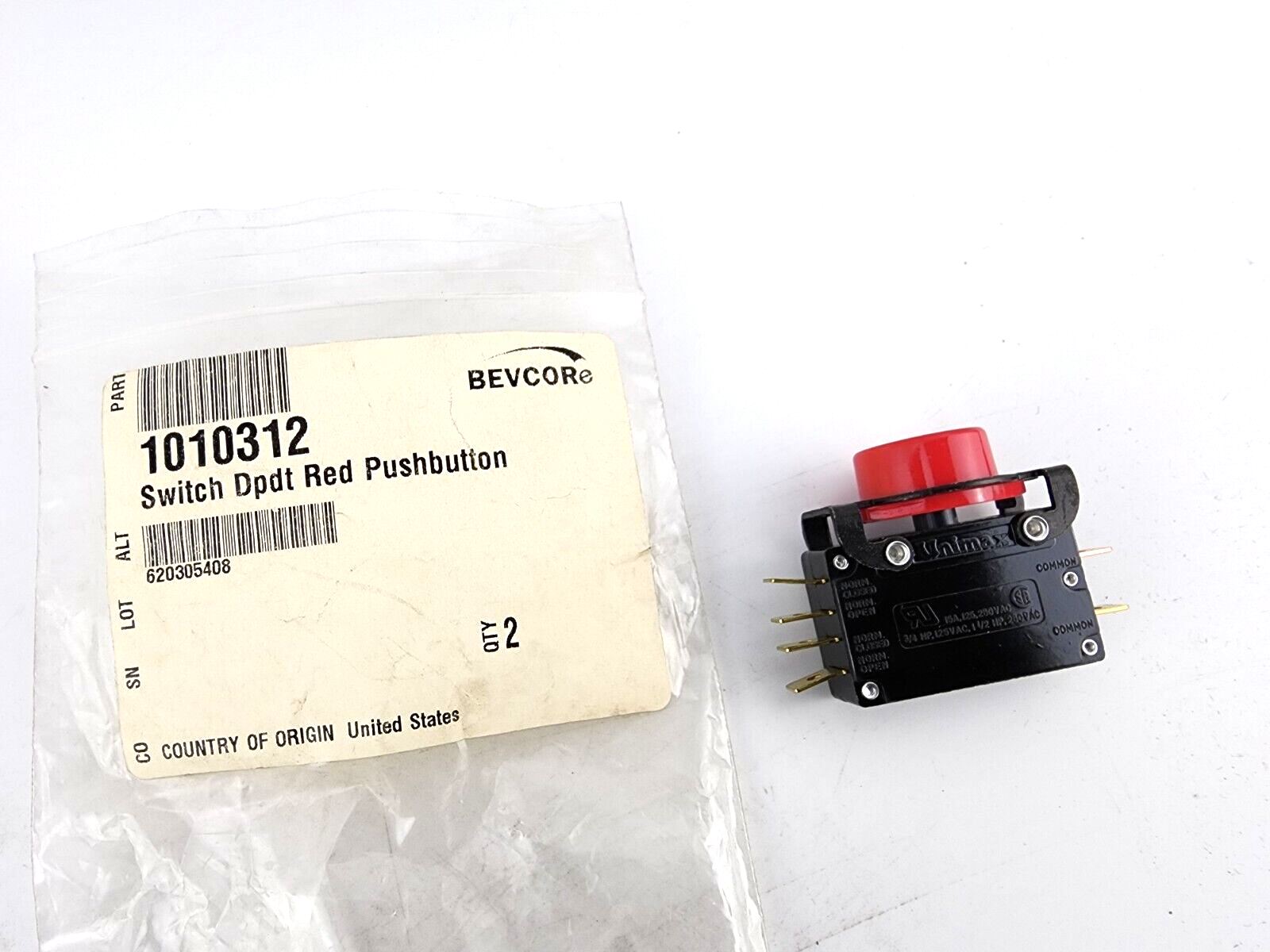 Cornelius 620305408 SWITCH DPDT RED PUSH BUTTON 1010312 Unimax | eBay