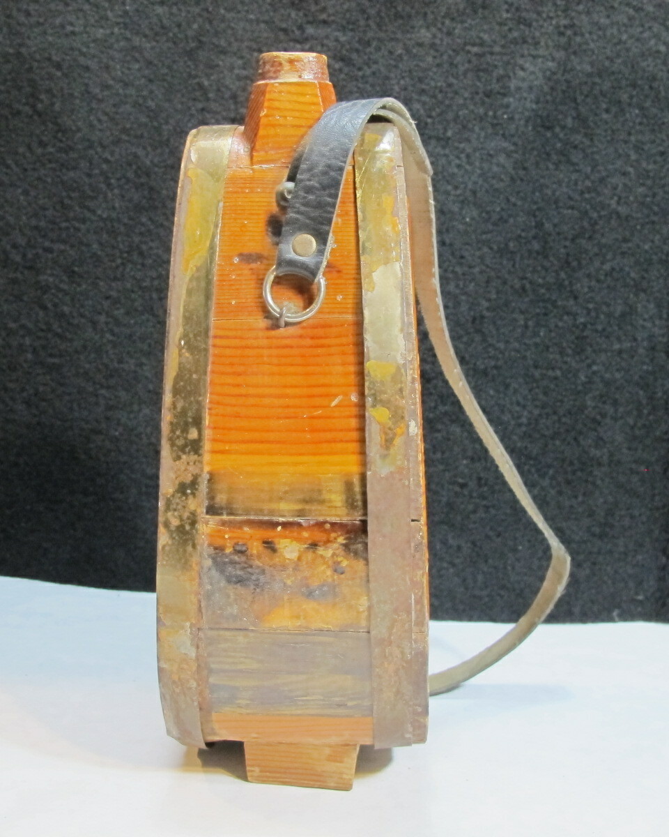 Antique Handmade Beautiful Unique Wood Whiskey Barrel Style Flask ...