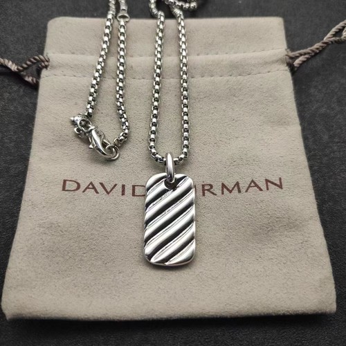 David Yurman Vintage Cable Square Cards Wave Necklace S925 Sterling ...