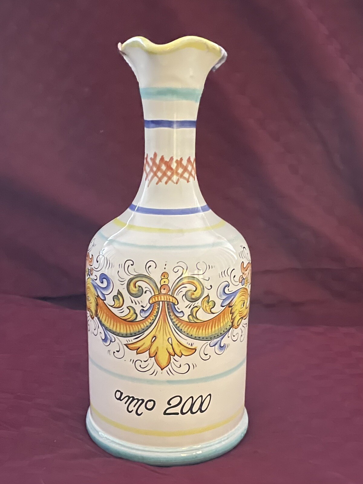 RARE!! Deruta Ceramiche Italy 10" pinched spout vase jug/jar/pitcher ...