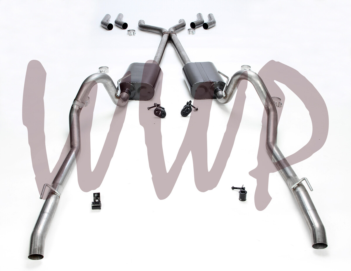 Stainless Dual Header Back Exhaust Muffler 67-74 Mopar/Dodge/Plymouth A ...