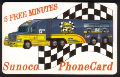 5 Free Minutes 'Sunoco PhoneCard' - 18 Wheeler Racing Team Truck USED ...