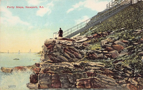 Newport RI-Rhode Island The Cliff Walk Forty Steps Staircase Vtg ...