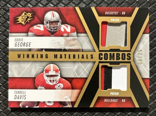 EDDIE GEORGE TERRELL DAVIS 2014 UD SPX Winning Materials SSP Gold Patch ...