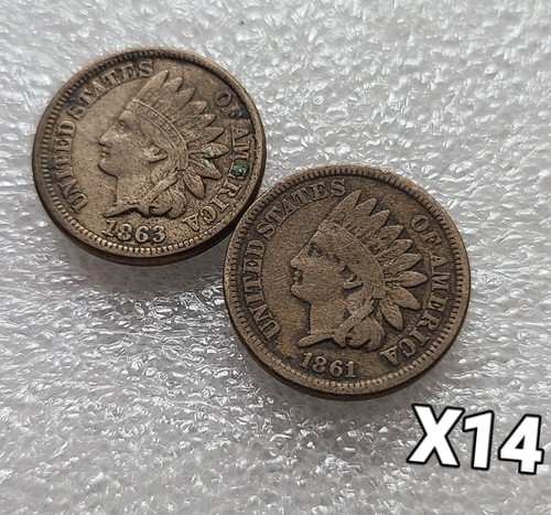 1861,1863 1C Copper Nickel Indian Cent Nice EF As Pictured X14 | eBay