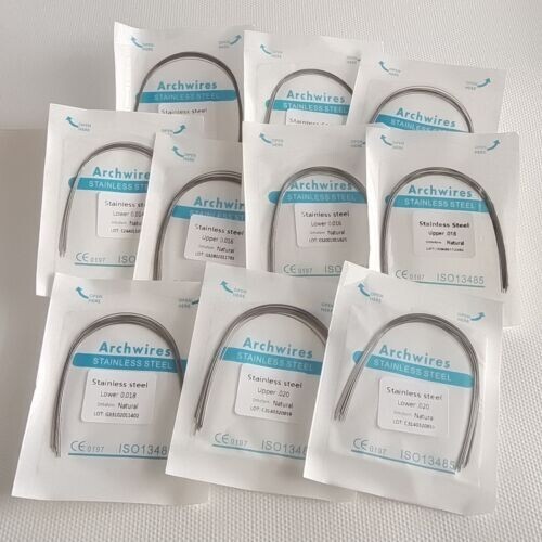 10 Packs Dental Orthodontic Stainless Steel Arch Wires Round Natural ...