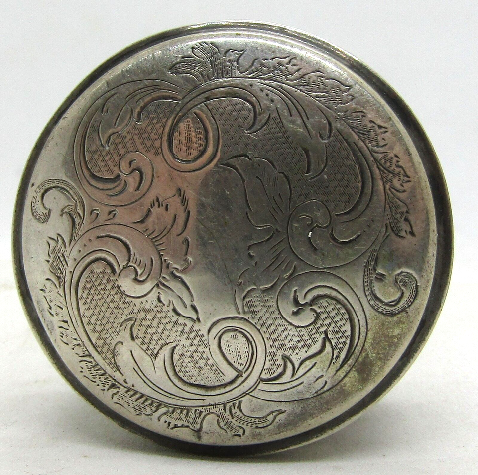 Antique Engraved Sterling Silver Round Pill Box 14.9g | eBay