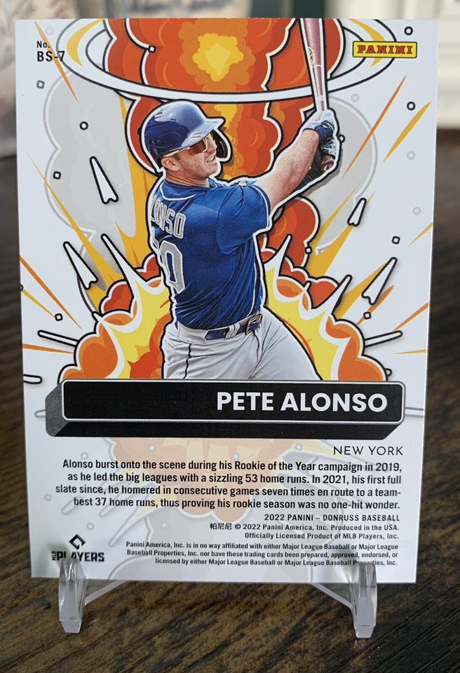 2022 Panini Donruss Baseball #BS-7 Pete Alonso Vector Parallel Bomb ...