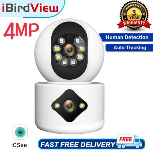 4MP WiFi Home Security IP Camera Dual Lens 2-Way Audio Auto Tracking AI ...