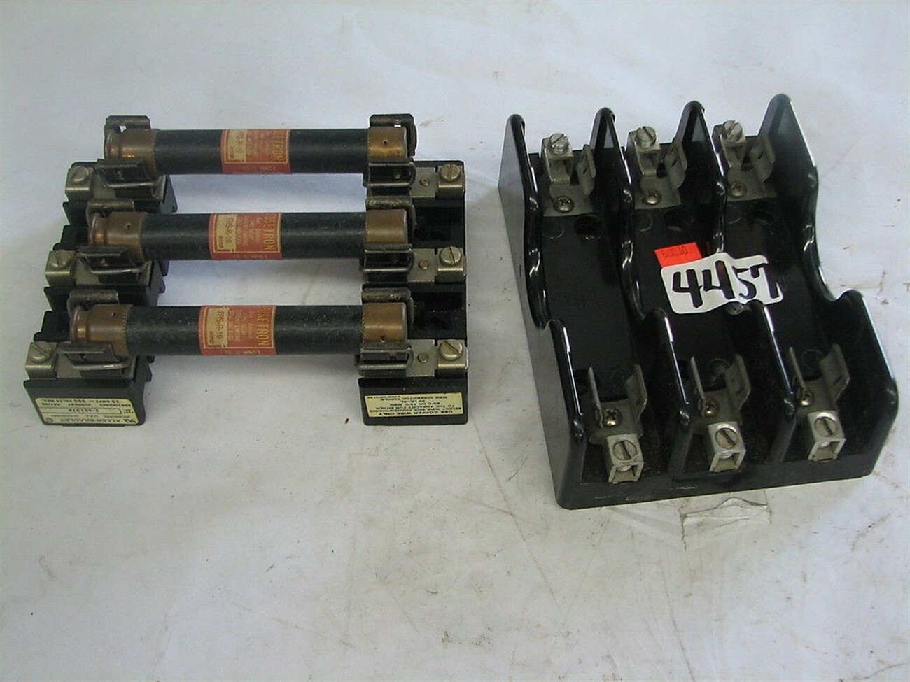 1-Marathon Fuse Holder/ 1- Allen-Bradley Fuse Holder W/ 3 Fusetrom ...