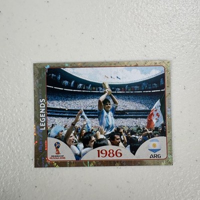 Diego Maradona #664 2018 FIFA W/C Russia Gold Foil Sticker Panini ...