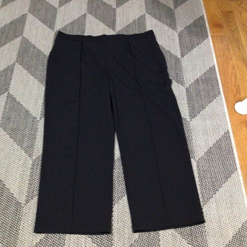 HM Black Pleated Front Piping Slash Pockets Elastic Waist Pants XXL W42 ...