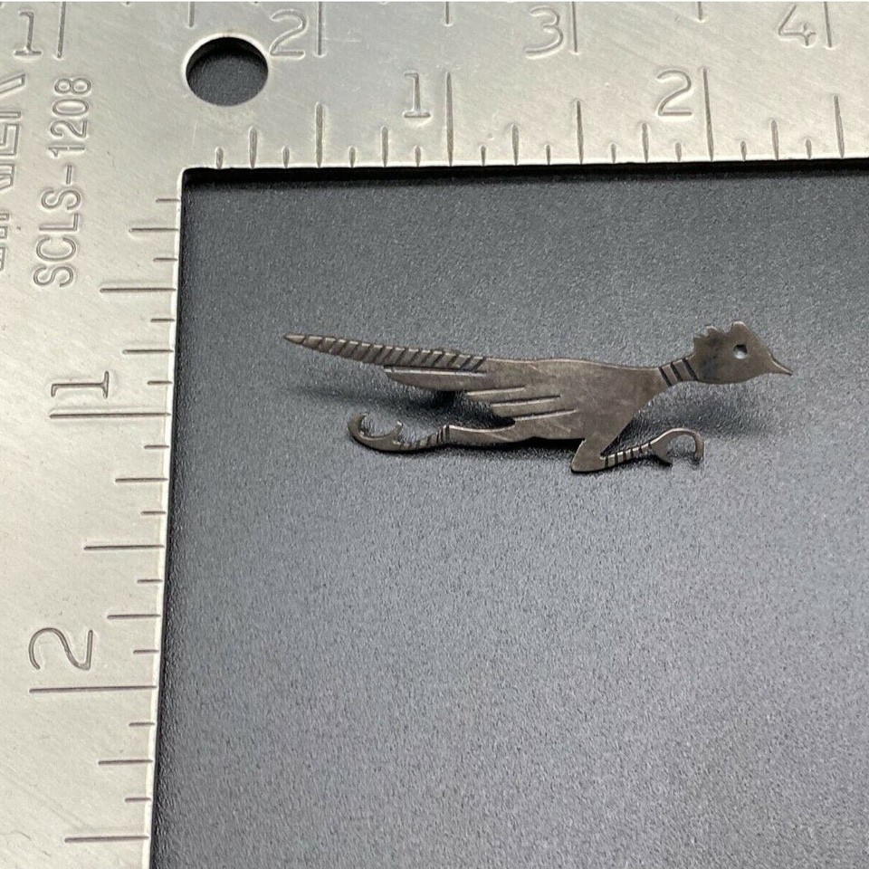 Vintage Hopi Patrick Lomawaima Native Roadrunner Bird Silver Pin Brooch ...