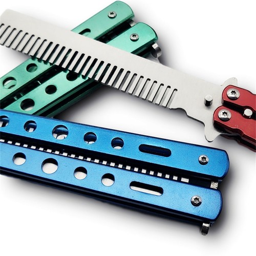 Rainbow Butterfly Comb knife Metal Folding Practice Trainer Training ...