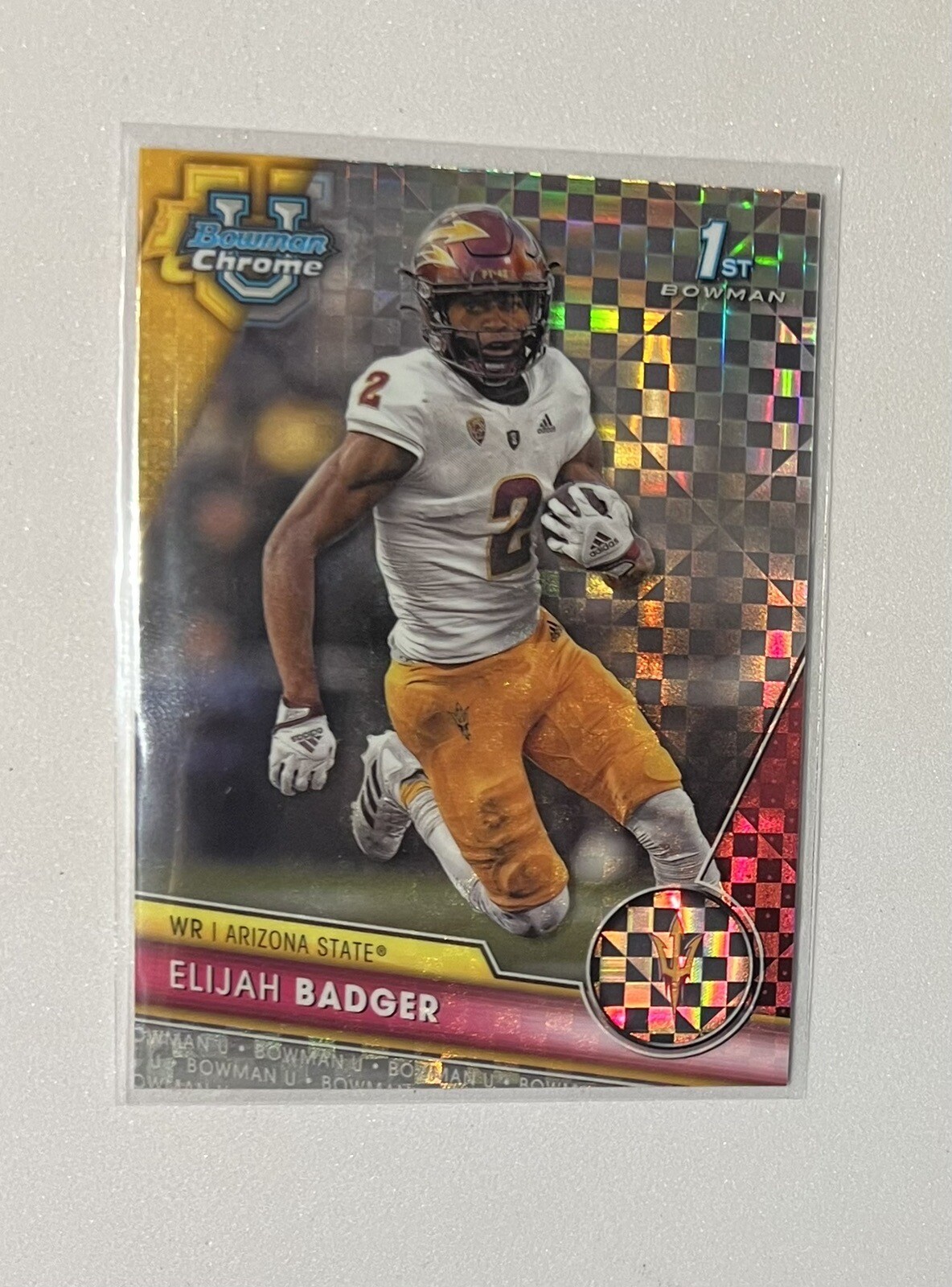 2023 Bowman U Chrome Football Elijah Badger 1st Bowman Xfractor #11 ASU ...