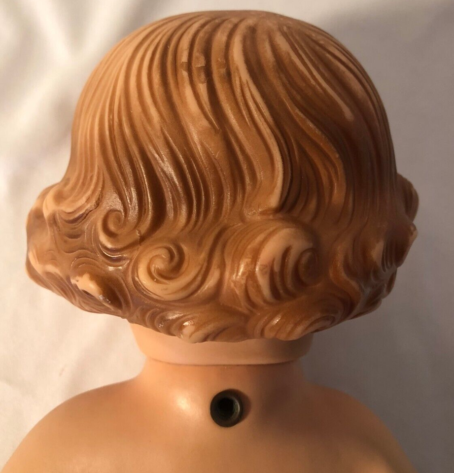 VTG 16" Rubber Squeak Doll Molded Curly Hair Stuffed Marked V For ...