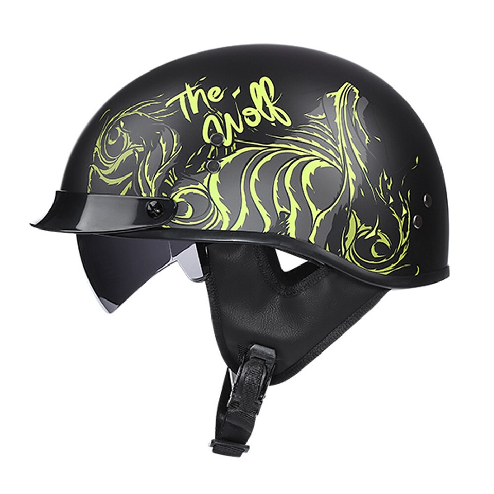 Motorcycle Vintage Half Helmets Motorcycle Biker Cruiser Scooter ...
