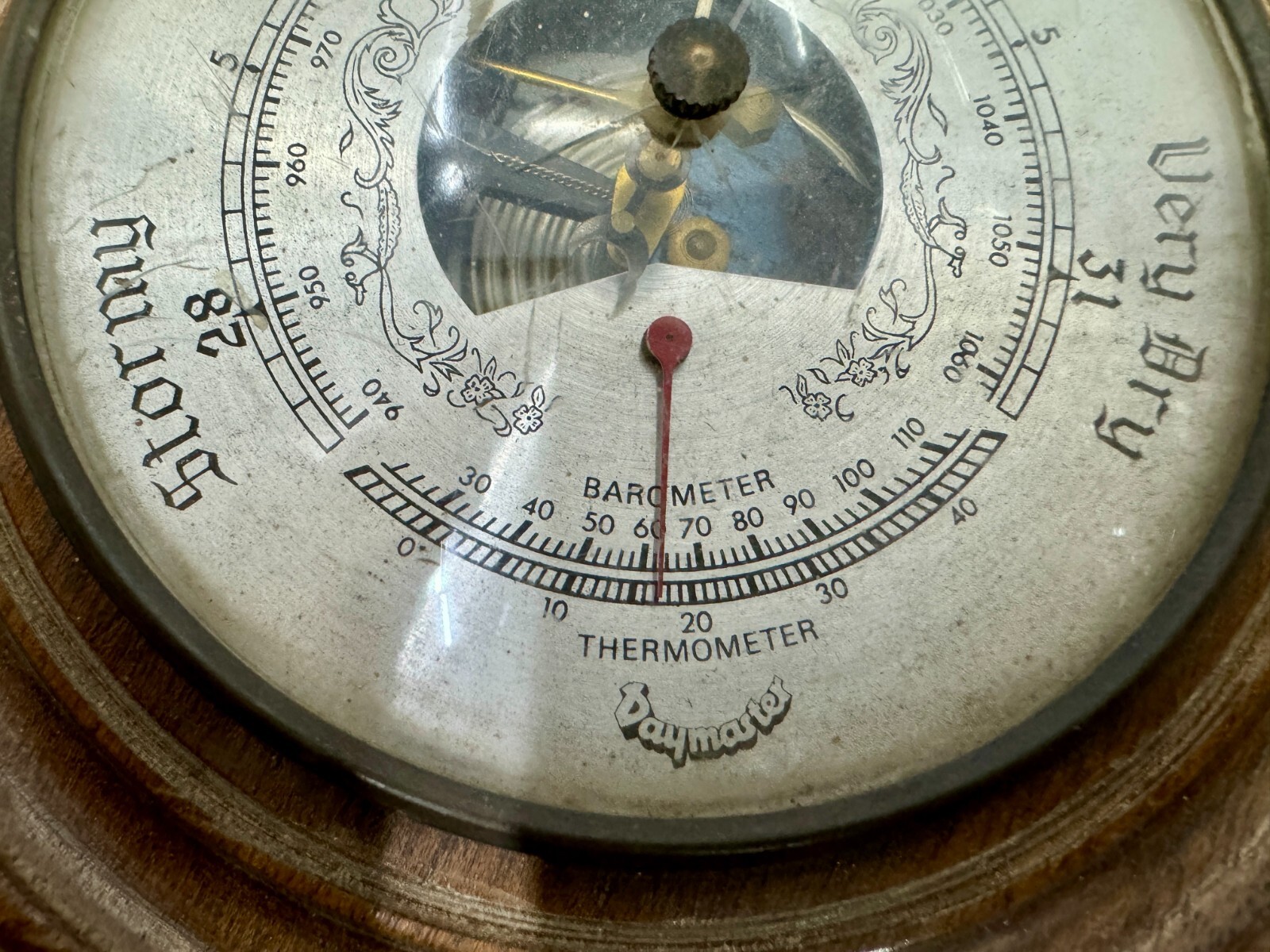 Maritime Stormy Rain Change Fair Daymaster Thermometer Wooden Barometer ...