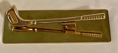 Beautiful vintage silver plated golf club desk paper/letter clip. In ...