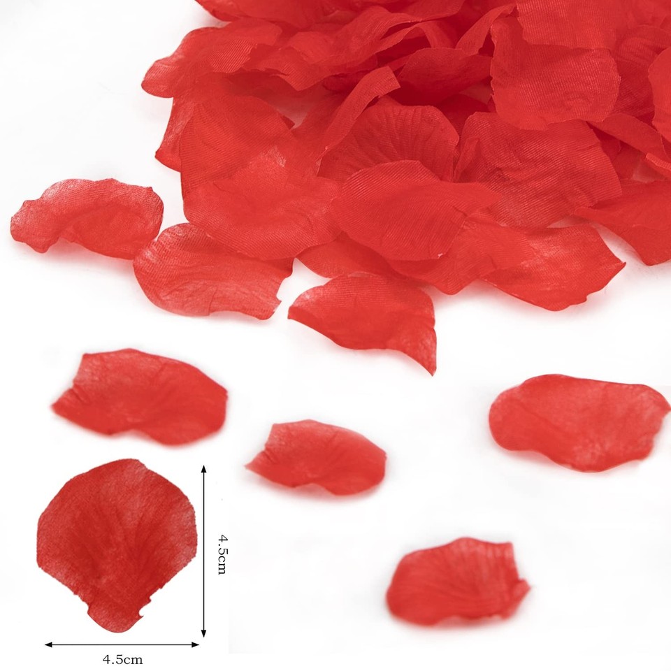 1000PCS Red Rose Petals for Bedroom, Artificial Rose Flowers Petals ...