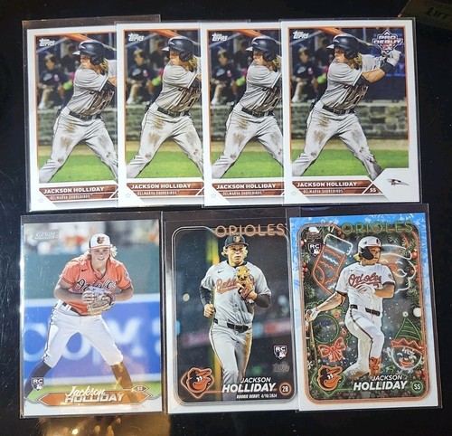 Jackson Holliday Rookie And Pro Debut Lot Of 7 Cards 2023-2024 Topps ...