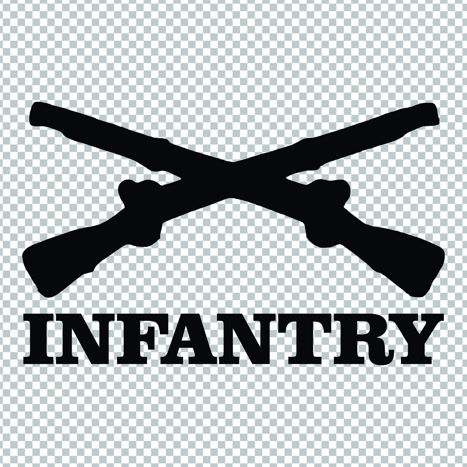 U.S. ARMY INFANTRY CROSSED RIFLES WINDOW WALL VINYL DECAL STICKER ...