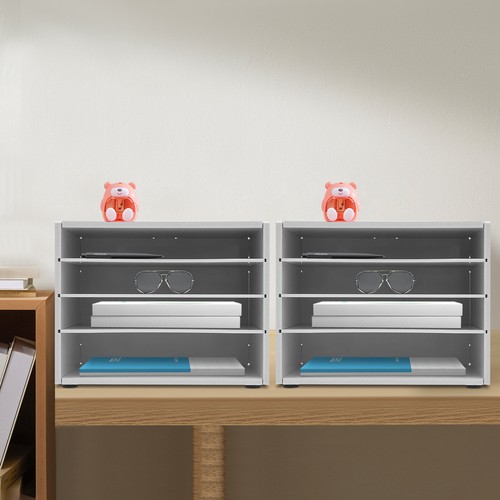 2* Desktop Organizers,13.39*9.06*9.96" File Organizer,4 Compartments ...