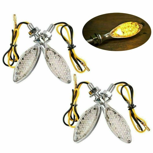 4x Motorcycle Chrome 8mm LED Torpedo Turn Signal Indicator Light ...