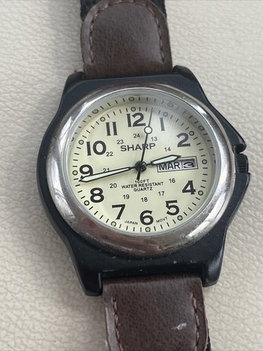 Sharp Opti-Glo Watch w Month Day Date 100ft Water Resistant SHP-1605k ...