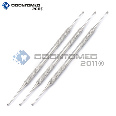 Set Of 3 Dental Molt Curette 2/4 Surgical Curettage Removal Instruments ...