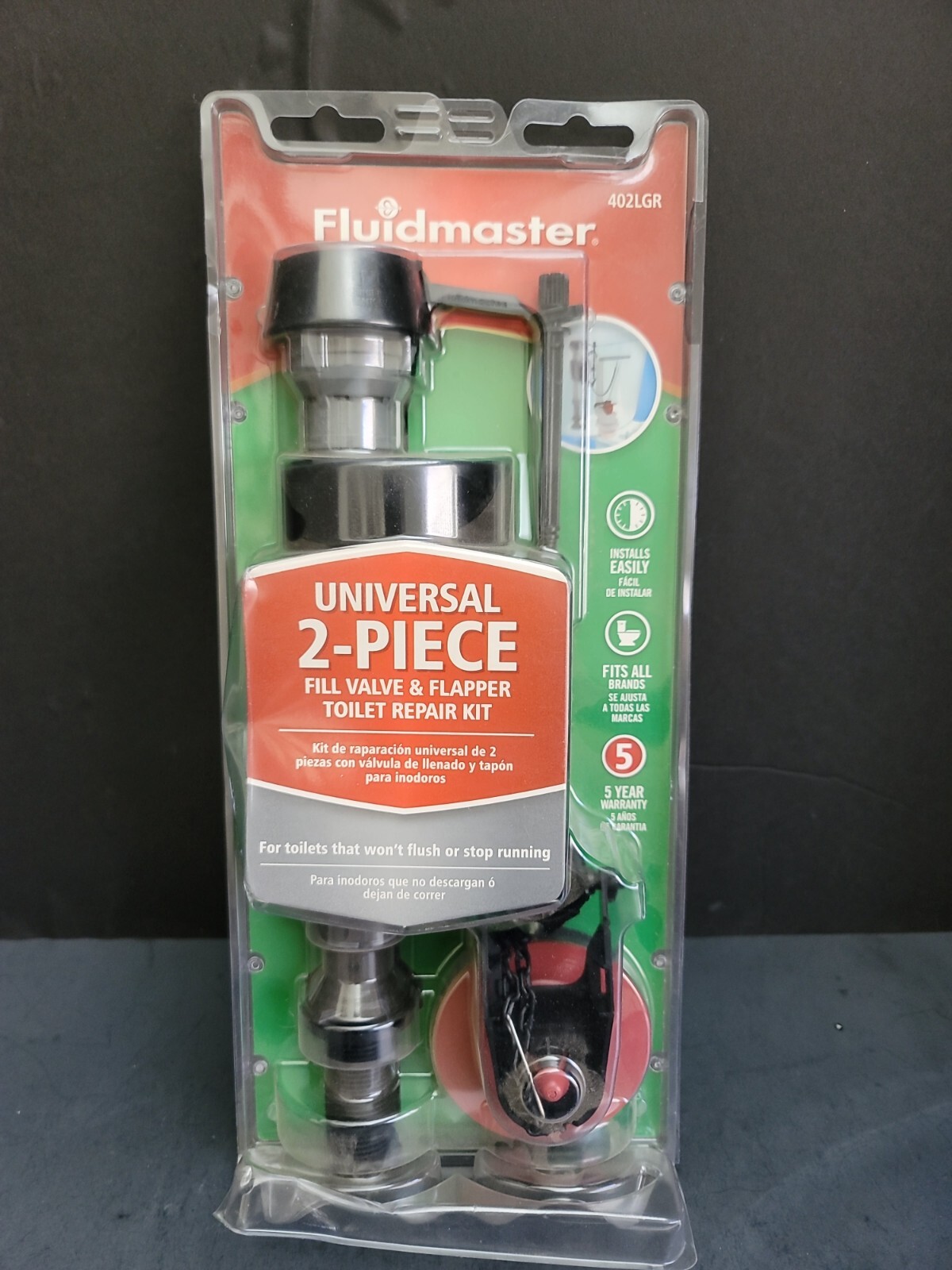 Toilet Stool Tank Repair Flush Valve & Flapper Ballcock Kit 402LGR | eBay