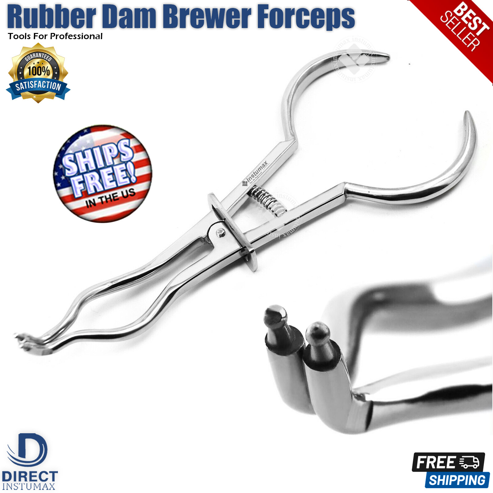 Endodontic Dental Rubber dam Kit Restorative Stoke Brewer Forceps Light ...
