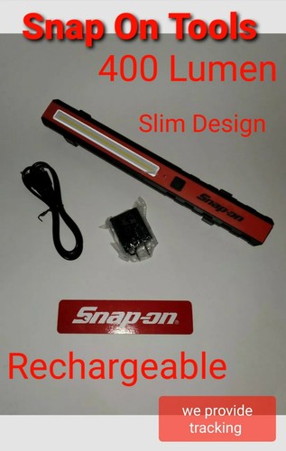New Snap On 400 Lumen Rechargeable Shop work Light RED Super Slim Hooks ...