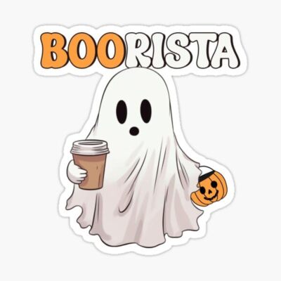 Boo Ghost Barista Coffee Lover Pumpkin Spice Halloween Vinyl Decal ...