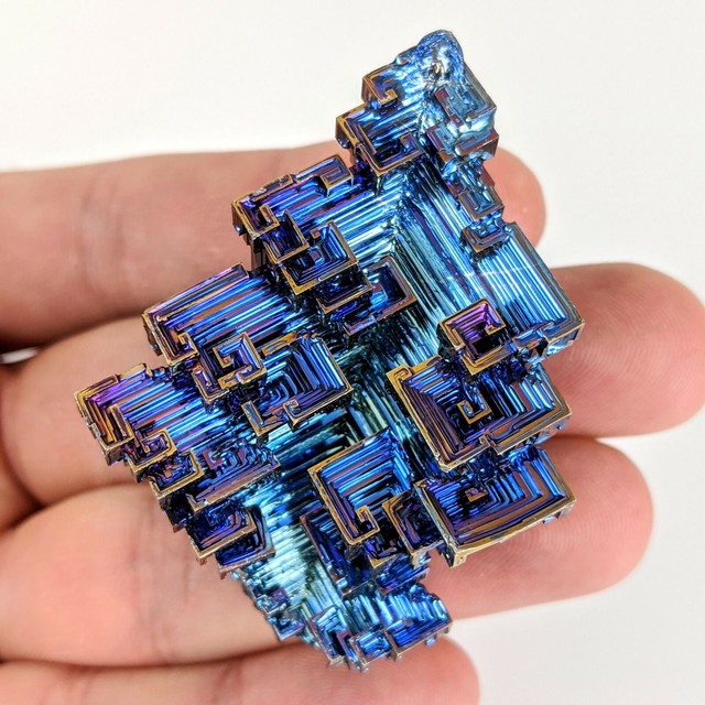 XL Midnight Blue Bismuth Crystal Mineral Specimen Education Teaching ...