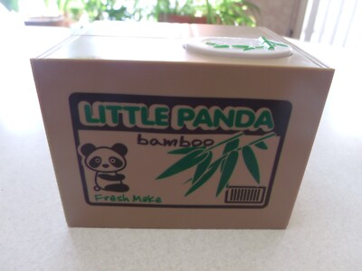 COLLECTIBLE LITTLE PANDA BAMBOO BATTERY OPERATED BANK WORKS | eBay