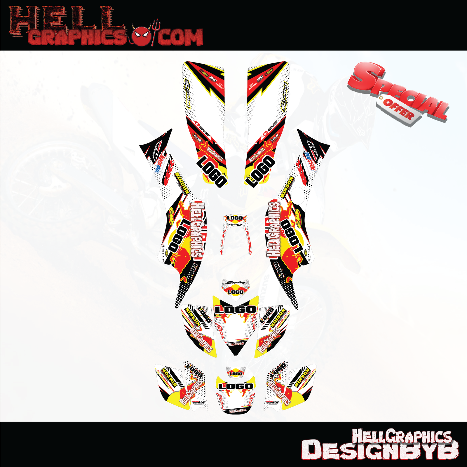 Graphics Kit Decals Stickers RB2 FITS HONDA TRX 400EX, TRX400EX 1999 ...