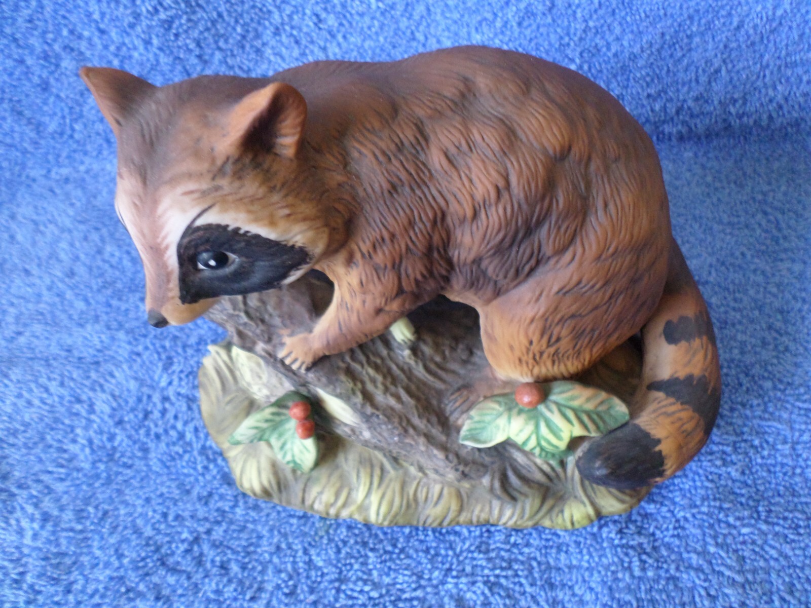 ~1987 HOMCO MASTERPIECE PORCELAIN FIGURE RACOON W/BASE SHIRO MIZUNO ...