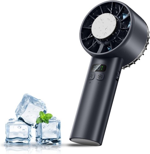 Portable Ice Cooling Fan, 13000 RPM Turbo, 100-Speed, 5200mAh, Digital ...