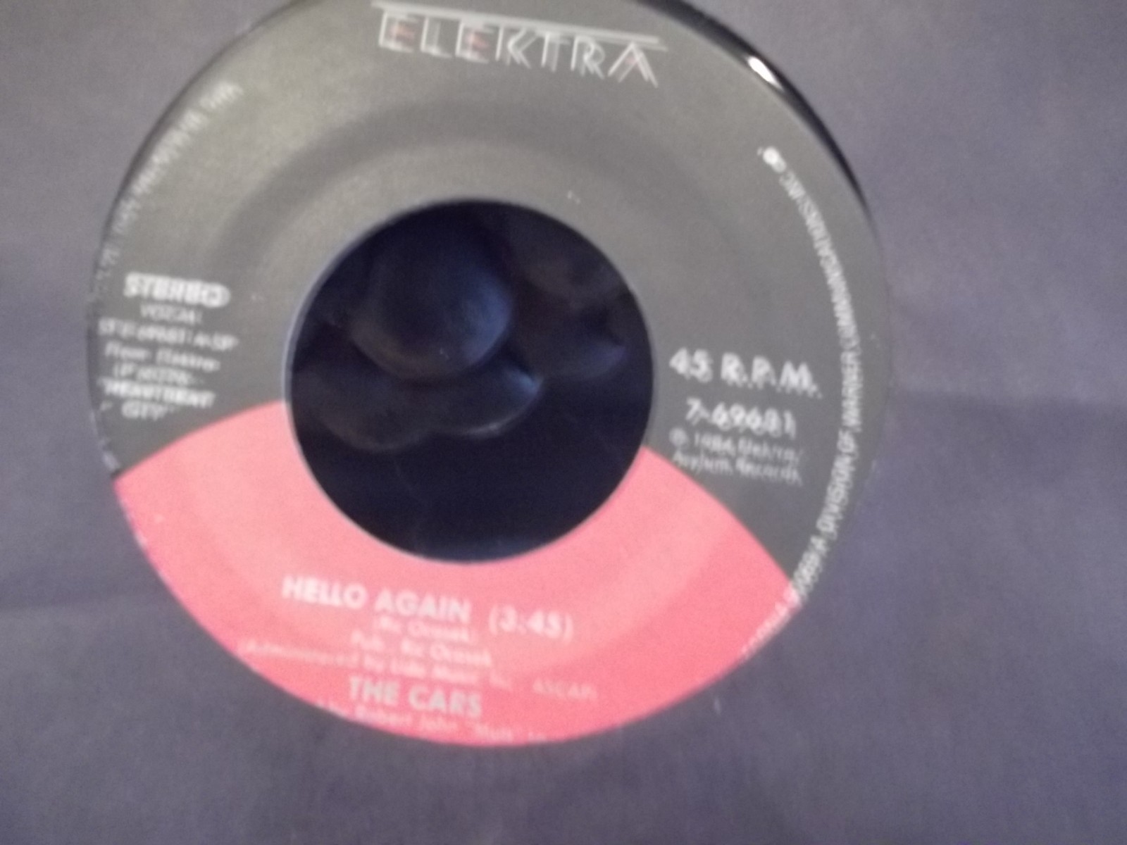 45L THE CARS HELLO AGAIN X 2 ON ELECTRA RECORDS | eBay