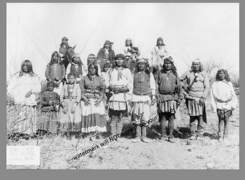 1886 Geronimo People After Surrender General Crook PHOTO Apache Native ...