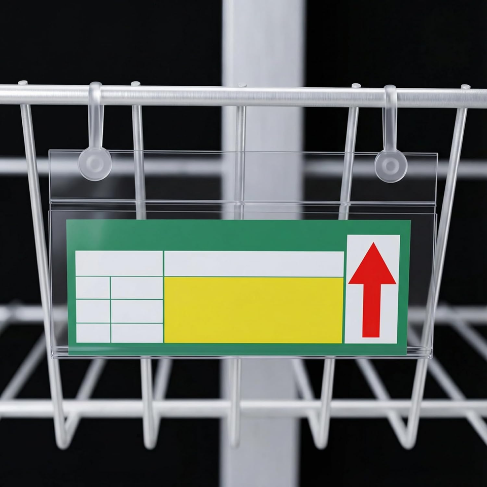 100 Pack Plastic Wire Shelf Label Holders, 4" X 2.3" Clear Price Tag ...